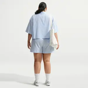 Nike Chill Poplin Loose Mid-rise Striped Shorts - Blue