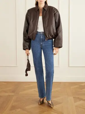 Magda Butrym Textured Leather Cropped Jacket