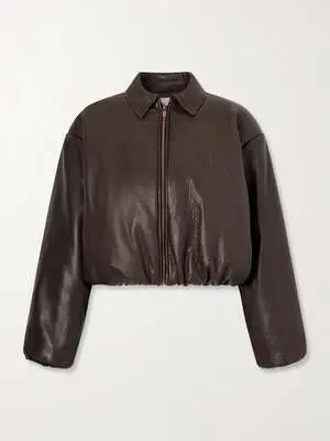 Magda Butrym Textured-leather Jacket - Dark Brown