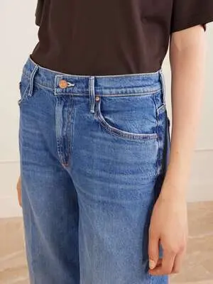 MOTHER The Mid Rise Maven Flood Wide-leg Jeans - Mid Denim