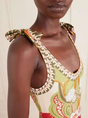 La DoubleJ Pammy Knotted Printed Swimsuit