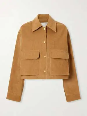 Maria Mcmanus Organic Cotton Ribbed Cropped Jacket - Camel