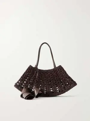 Magda Butrym Maya Mini Leather-trimmed Crocheted Shoulder Bag