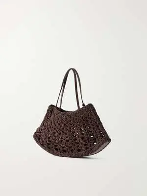 Magda Butrym Maya Mini Leather-trimmed Crocheted Shoulder Bag