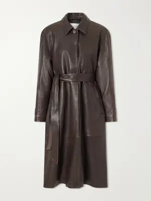 Women's Brown Leather Trench Coats