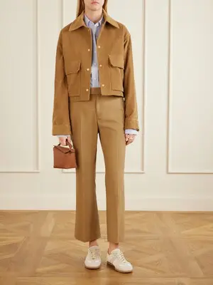 Maria Mcmanus Cotton-blend High-waist Straight-leg Pants