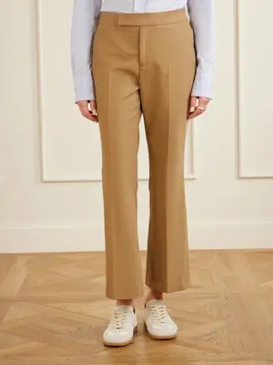 Maria Mcmanus Cotton-blend High-waist Straight-leg Pants