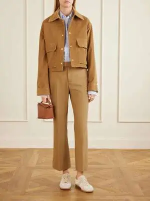 Maria Mcmanus Cotton-blend Straight-leg High-waist Pants