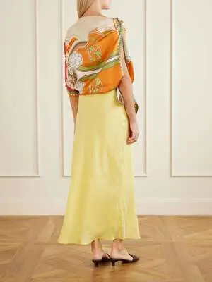 La DoubleJ Full On Foulard Printed Silk Top