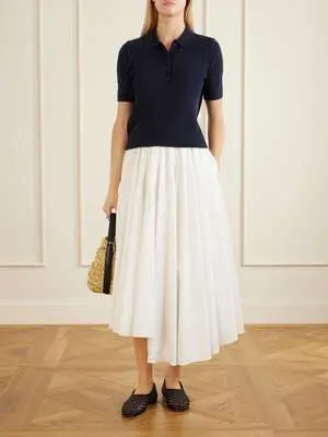 Maria Mcmanus Cashmere And Cotton-blend Polo Shirt