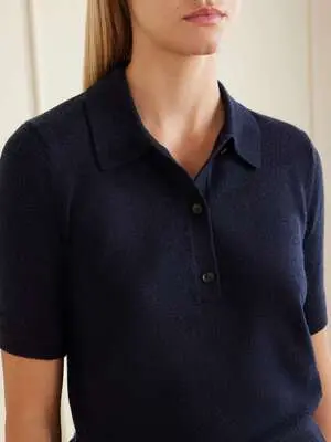 Maria Mcmanus Cashmere And Cotton-blend Polo Shirt