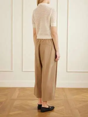 Maria Mcmanus Cashmere And Cotton-blend Crocheted Polo Shirt