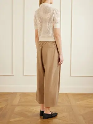 Maria Mcmanus Cashmere And Cotton-blend Crocheted Polo Shirt