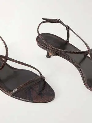 Le Monde Beryl Rio 35 Snake-effect Leather Sandals