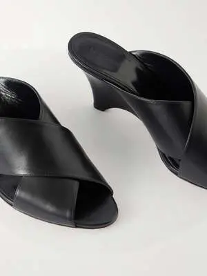 Le Monde Beryl Luca 70 Leather Wedge Sandals