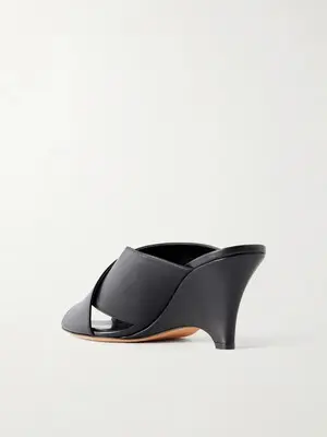 Le Monde Beryl Luca 70 Leather Wedge Sandals - Black