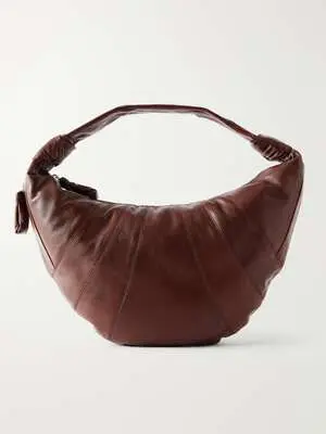 LEMAIRE Croissant Paneled Leather Shoulder Bag - Brown