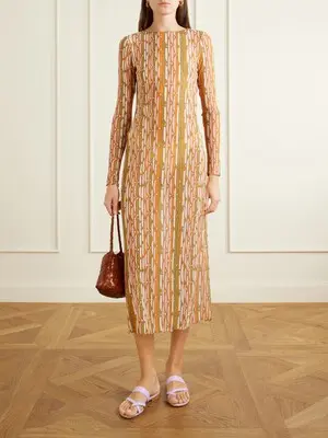 La DoubleJ Slinky Swing Printed Midi Dress - Pink