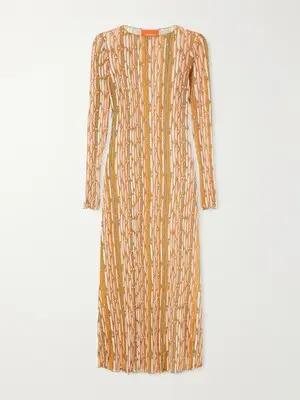 La DoubleJ Slinky Swing Printed Midi Dress - Pink