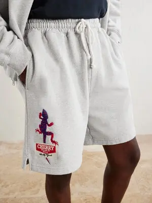 CHERRY LOS ANGELES Logo Embroidered Cotton Shorts