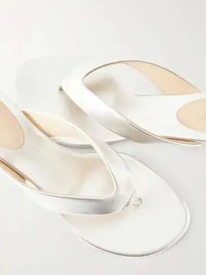 Le Monde Beryl Metallic Leather Wedge Sandals