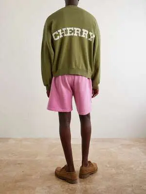 CHERRY LOS ANGELES Logo-embroidered Cotton-jersey Zip-up Sweatshirt
