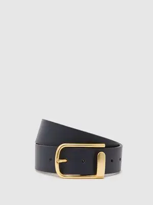REISS Iyla Leather Half-keeper Belt