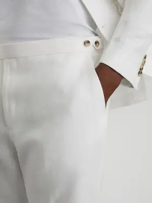 REISS Atlantic Tailored Tailored Fit Linen-twill Classic-fit Suit Trousers