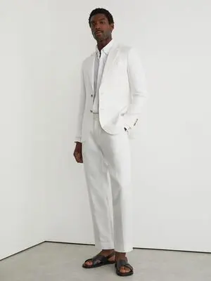 REISS Atlantic Tailored Tailored Fit Linen-twill Classic-fit Suit Trousers