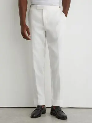 REISS Atlantic Tailored Tailored Fit Linen-twill Classic-fit Suit Trousers