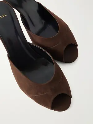 JUDE Cave 65 Suede Peep-toe Mules