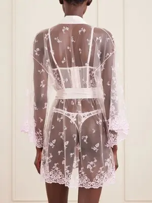 Kiki De Montparnasse Juliette Laced Silk Robe
