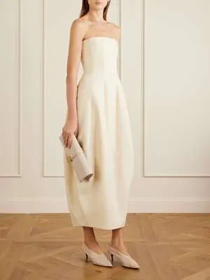 Khaite Stela Wool And Silk-blend Midi Dress