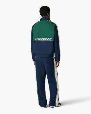 Casablanca Green & Navy Check Applique Windbreaker Jacket