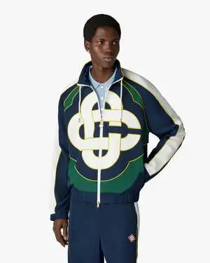 Casablanca Green & Navy Check Applique Windbreaker Jacket
