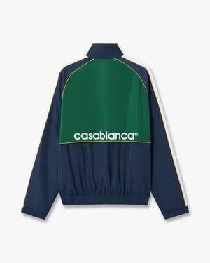 Casablanca Green & Navy Check Applique Windbreaker Jacket