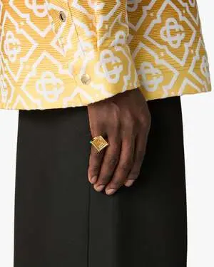 Casablanca Gold-plated Brass And Turquoise Signet Ring