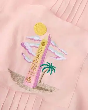 Casablanca Phantasmagoria Embroidered Short Sleeve Shirt - Pink