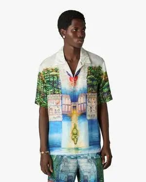 Casablanca Multicolour Trompe L'oeil Short Sleeve Silk Shirt