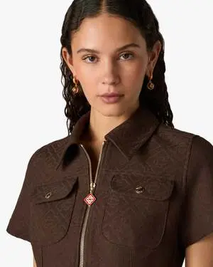Casablanca Monogram Canvas Midi Dress - Dark Brown