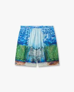 Casablanca Multicolour Trompe L'oeil Silk Shorts - Multicolor