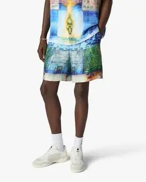 Casablanca Multicolour Trompe L'oeil Silk Shorts