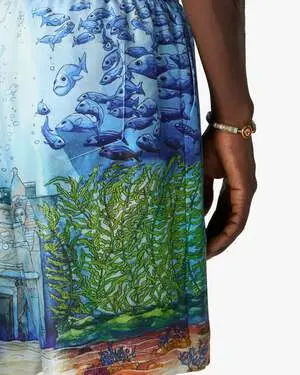 Casablanca Multicolour Trompe L'oeil Silk Shorts