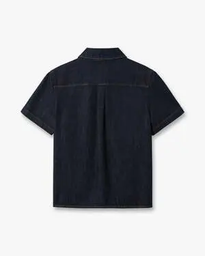 Casablanca Indigo Raw Denim Short Sleeve Shirt