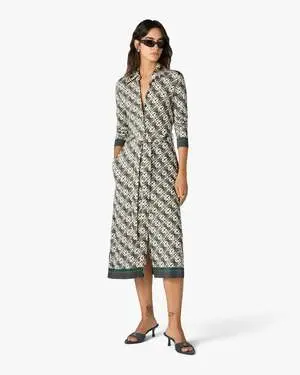 Casablanca Monogram Check Jersey Midi Dress