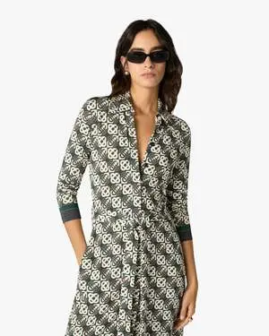 Casablanca Monogram Check Jersey Midi Dress