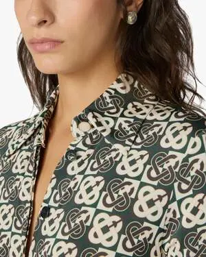 Casablanca Monogram Check Jersey Midi Dress