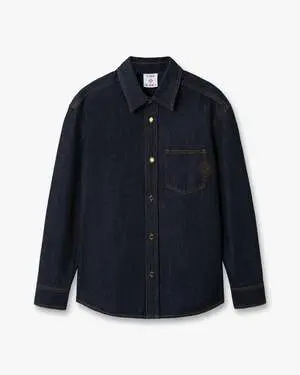 Casablanca Indigo Raw Denim Long Sleeve Shirt - Multicolor