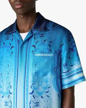 Casablanca Gradient Egyptian Rug Short Sleeve Silk Shirt