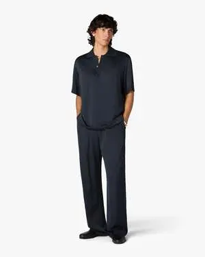 Casablanca Dark Navy Monogram Silk Trousers